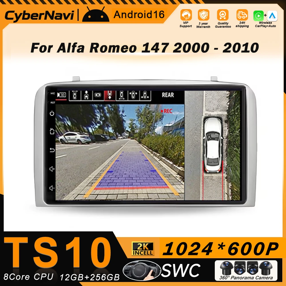 Bluetooth Android Car Stereo Screen For Alfa Romeo 147 2000 - 2010 7 ...