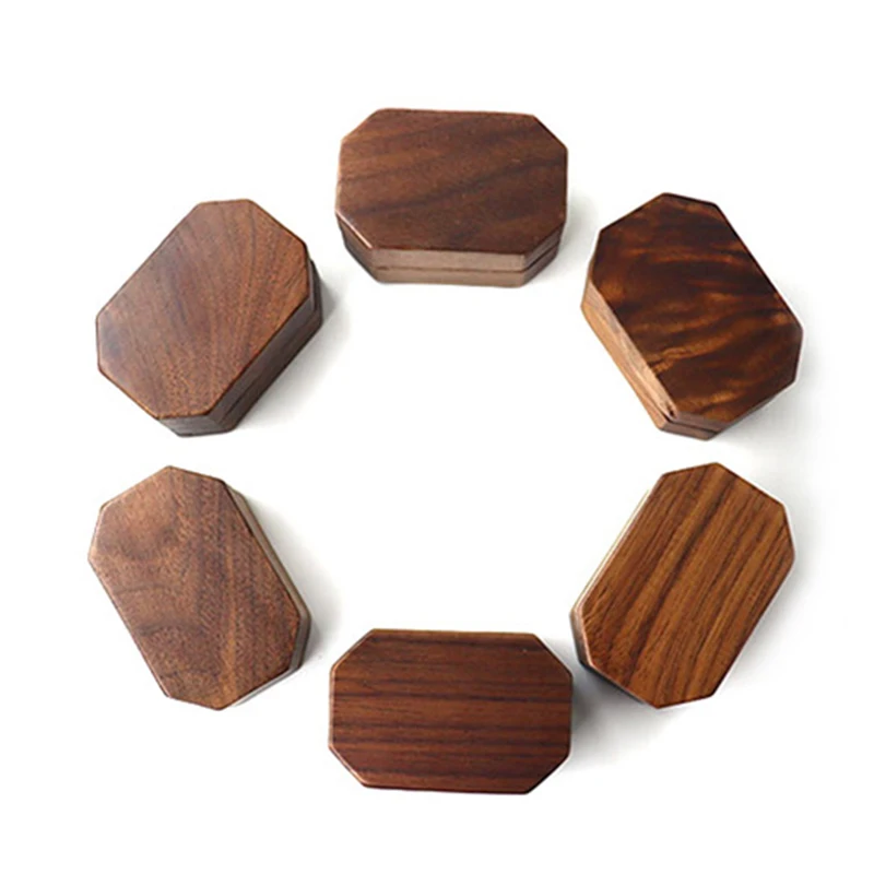 Walnut Wood Jewelry Box Ring Storage Ring Holder Rustic Wedding Ring Box