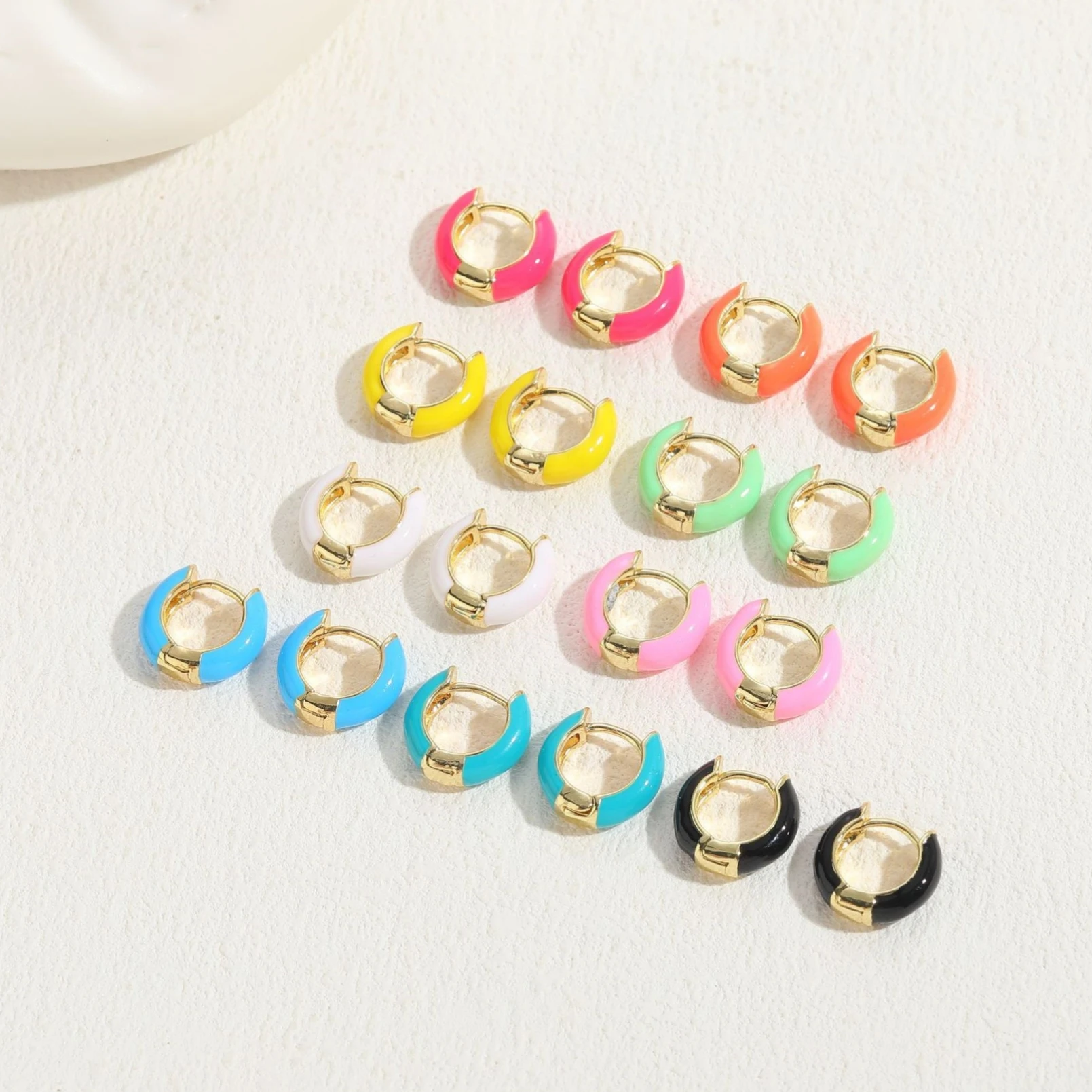 Cute-Candy-Colors-Enamel-Tiny-Huggies-Earrings-for-Women-Girls-Handmade ...