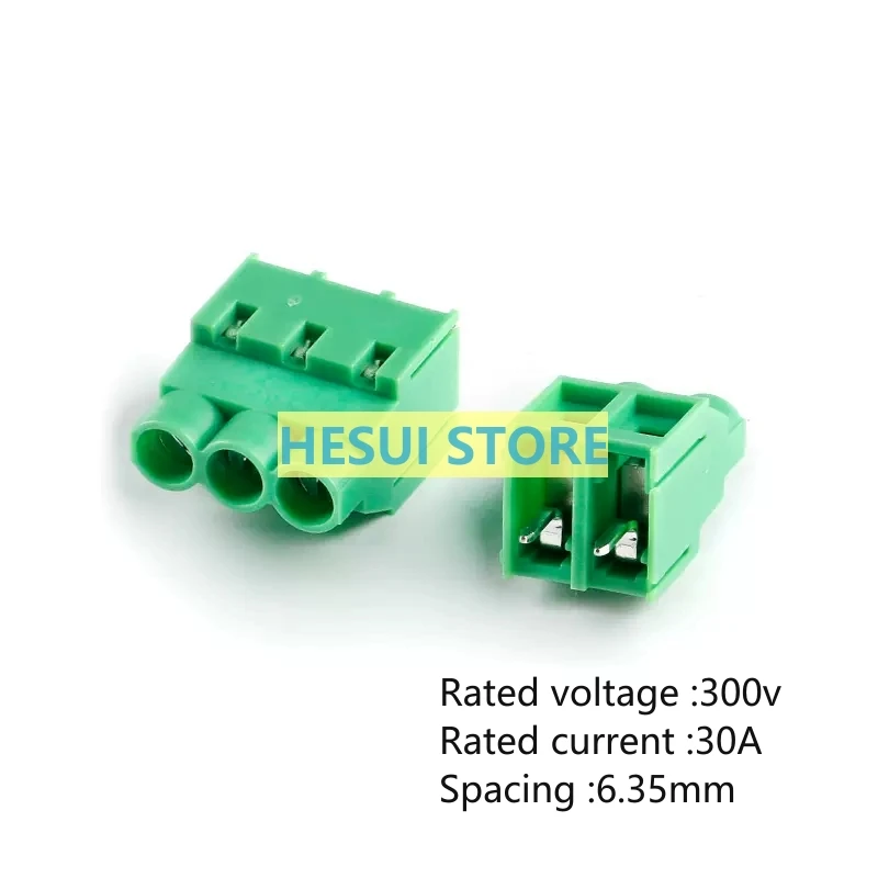 10 PCS KF635-6.35-2P/3P DIP 300V/30A 6.35mm pitch screw type PCB wiring ...