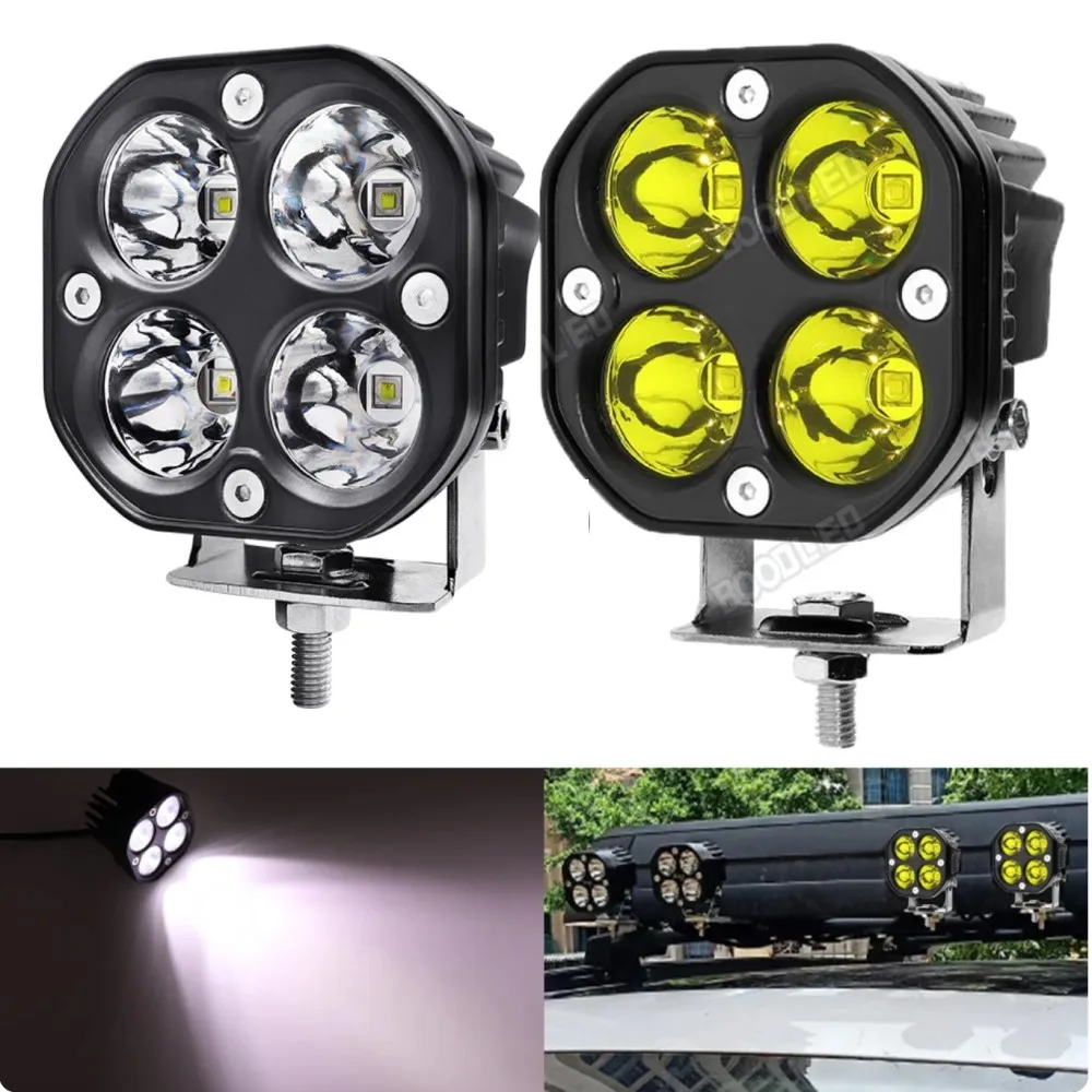 2pcs-Amber-LED-Pods-3-inch-Off-Road-Driving-Lights-46W-Yellow-LED-Cubes ...