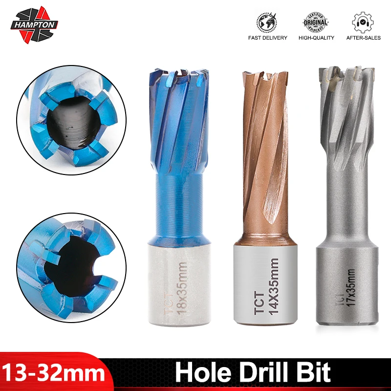 HAMPTON TCT Hollow Drill Bit TiCN Coating Hole Saw Cutter 12-32mm*35mm ...