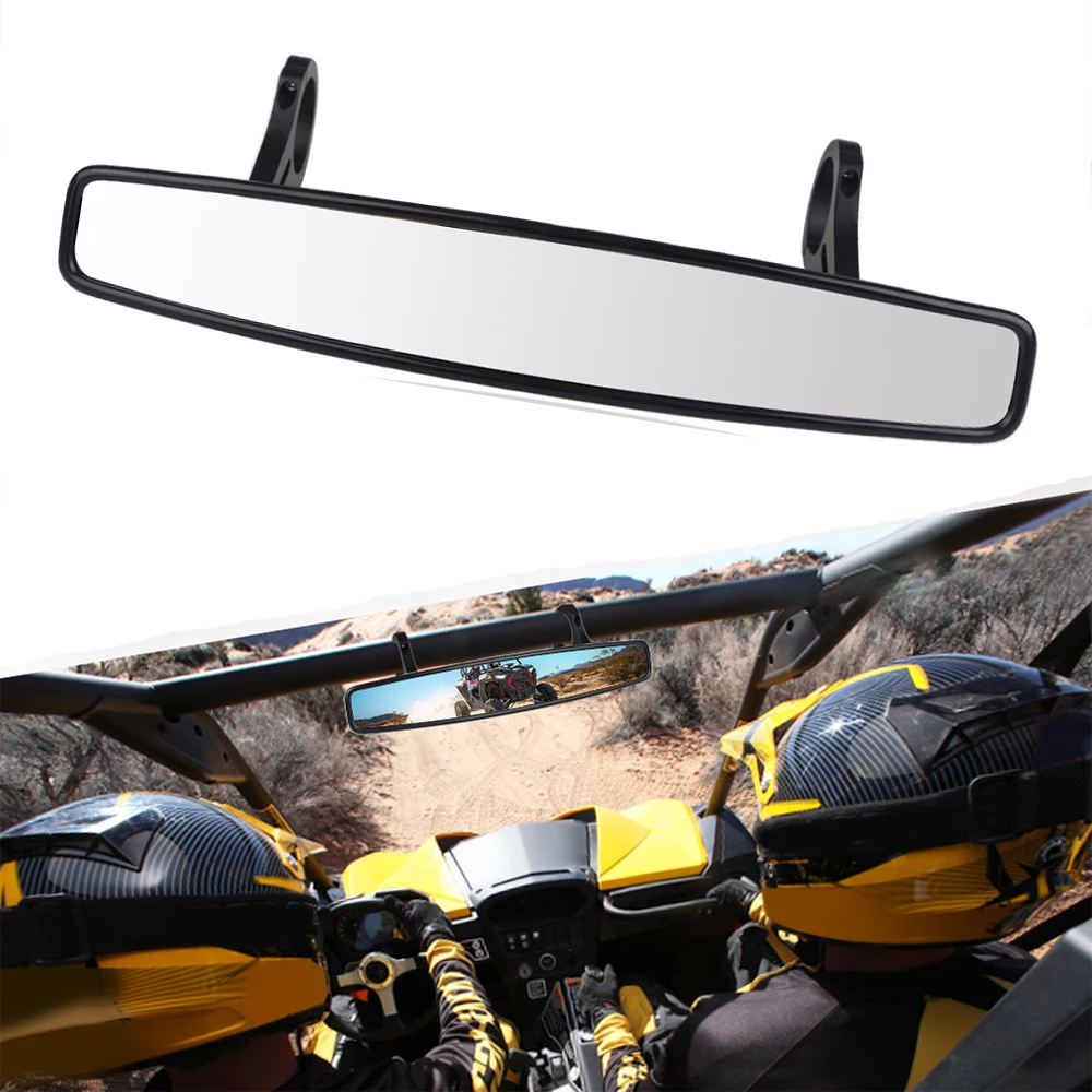 Rear View Center Mirror Rearview 1.75" UTV/ATV Wide Rear View Mirror ...