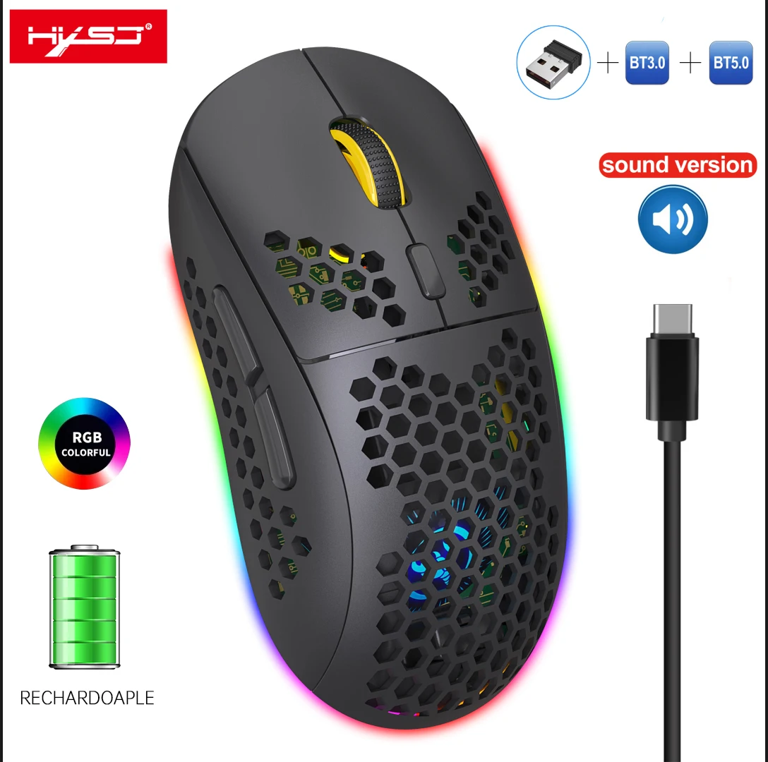 HXSJ-Wireless-Gaming-Mouse-Bluetooth-3-0-5-0-Three-mode-RGB-Light-Mode ...