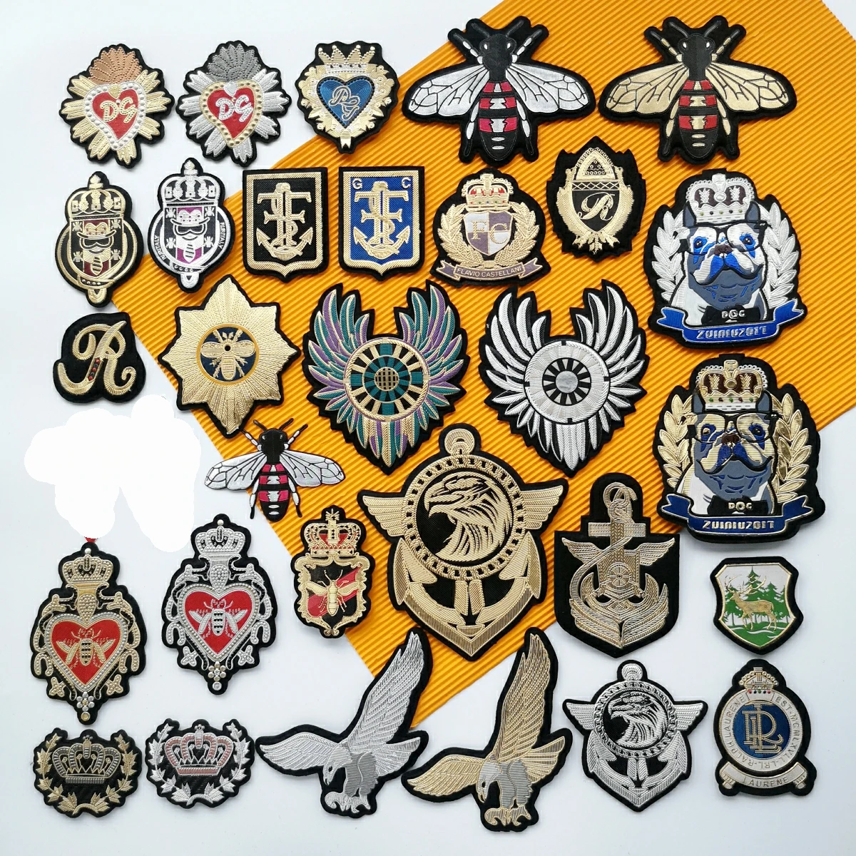 embroidery printed dogs PVC badges, printing bee appliques,eagle patch ...