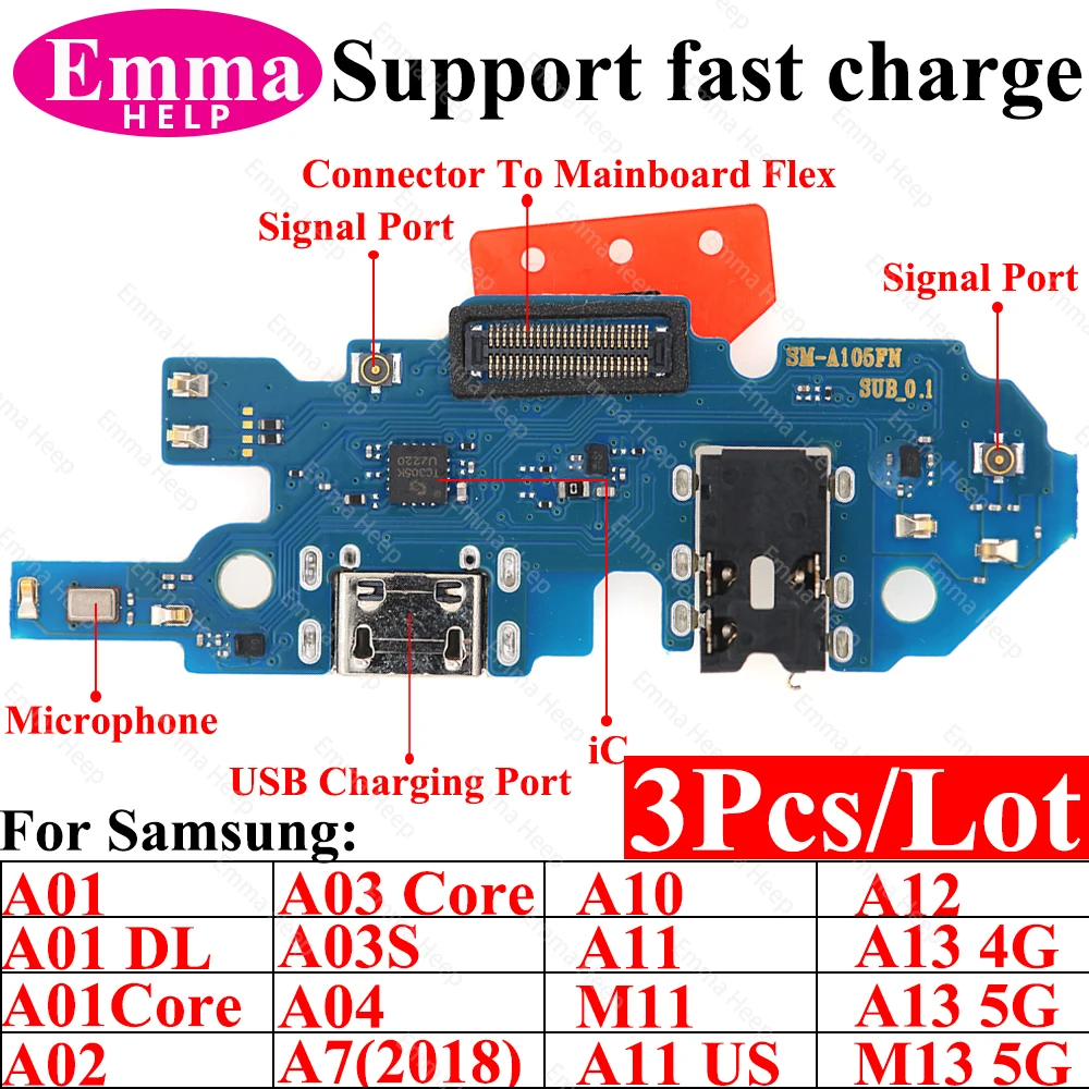 3Pcs-USB-Charge-Board-for-Samsung-Galaxy-A01-A03-Core-A02-A03-US-A04 ...