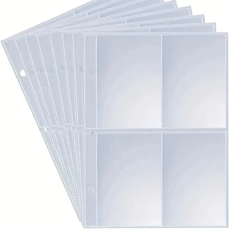 10-15-20-Pcs-Pack-Four-pocket-Transparent-Plastic-Page-Protector-Loose ...