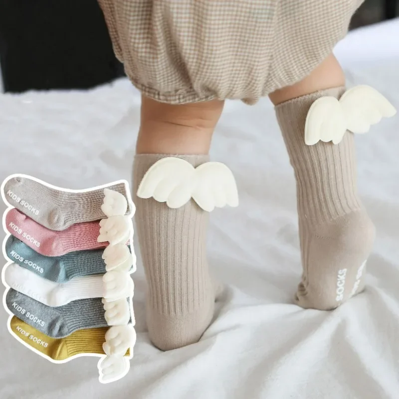 Angel-Wing-Spring-Cotton-Newborn-Sock-Solid-Candy-Color-Kids-Toddler ...