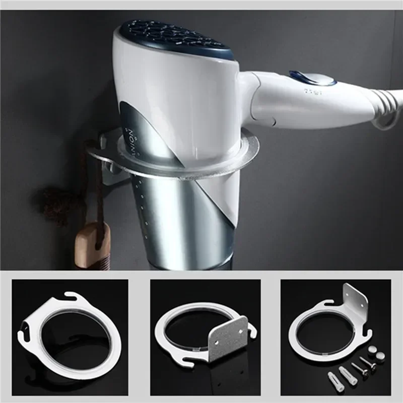 Space-Aluminum-Wall-Mounted-Hair-Dryer-Holder-Rack-Hanger-Home-Bathroom ...