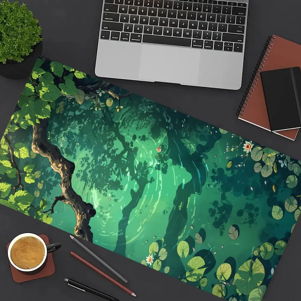 Lotus Pond Green Mouse Pad Large Computer Office Game Table Mat XXL ...