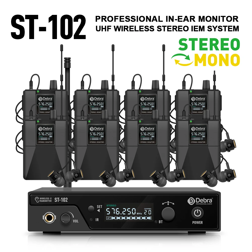 Wireless-In-Ear-Stereo-Monitor-System-Stage-Performance-Recording ...