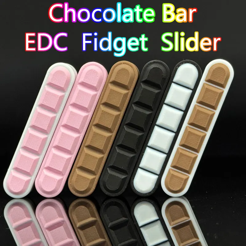 Creative Chocolate Bar Fidget Slider EDC Plastic Push Haptic Slider ...