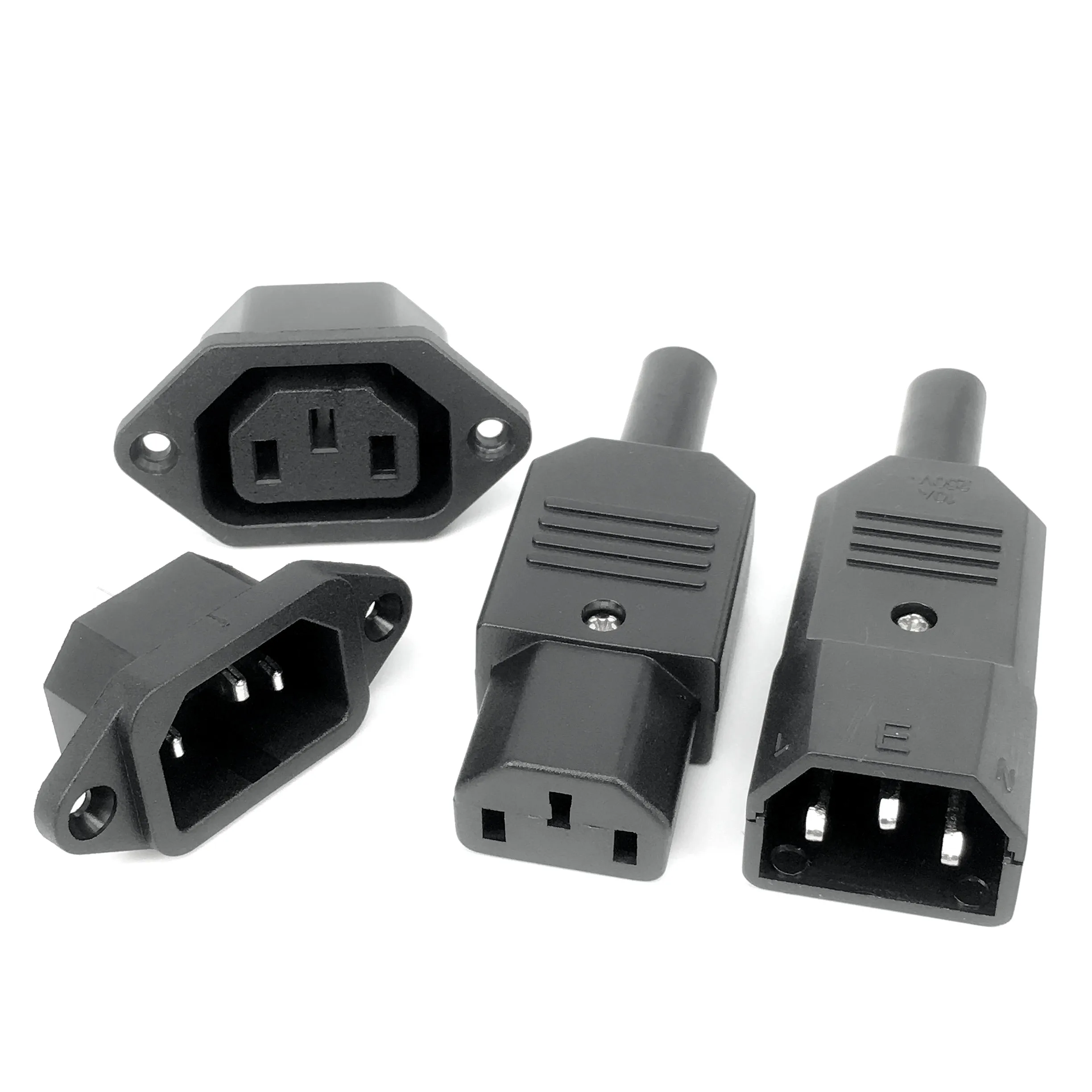 Iec320 C14 C13 Electrical Ac Socket 3 Female Male Inlet Plug Connector ...