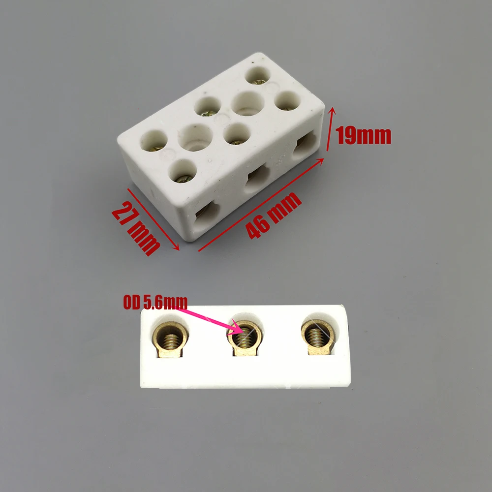 10pcs-Ceramic-Terminal-Block-Five-eye-Porcelain-Connector-Terminal ...