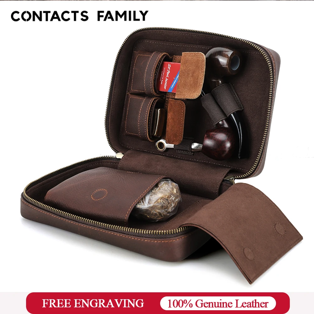 Genuine-Leather-Clutch-Bag-for-2-Pipes-Portable-Travel-Smoke-Tobacco ...