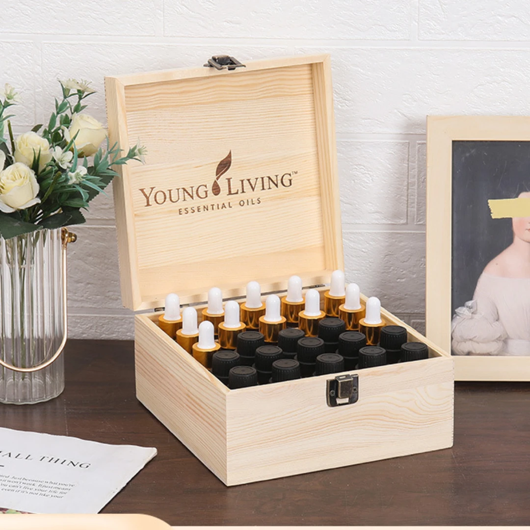 25-Grids-Essential-Oil-Carrying-Case-Wooden-Storage-Box-Organizer ...