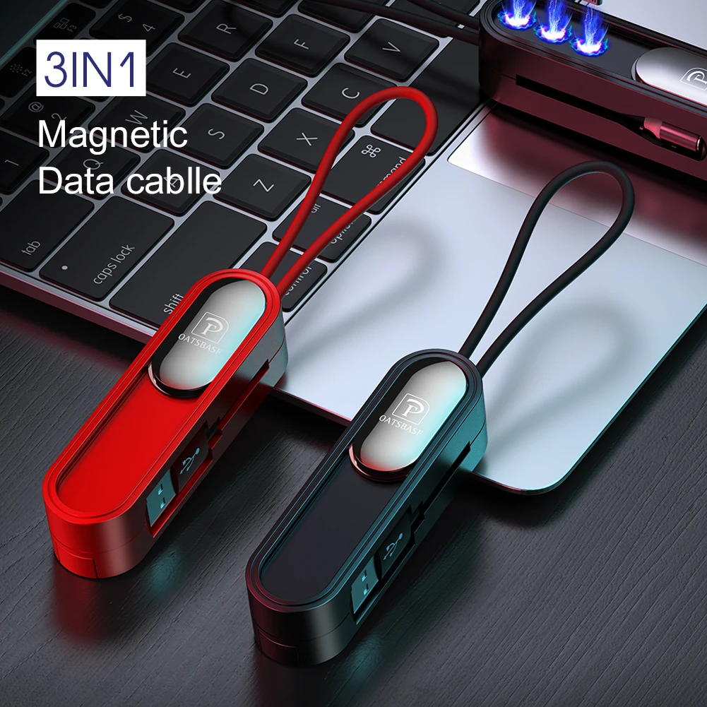 3 em 1 magnético usb cabo tipo c carregamento rápido para o iphone 12 13 pro max xiaomi micro ...