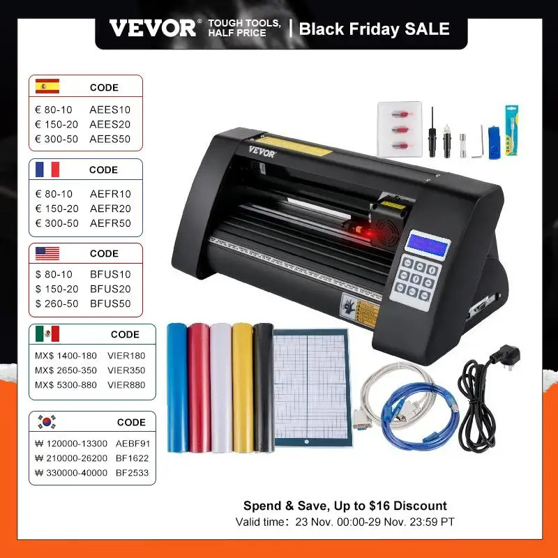 VEVOR-14Inch-Semi-Automatic-Vinyl-Cutter-Plotter-375mm-Cutting-Printer ...