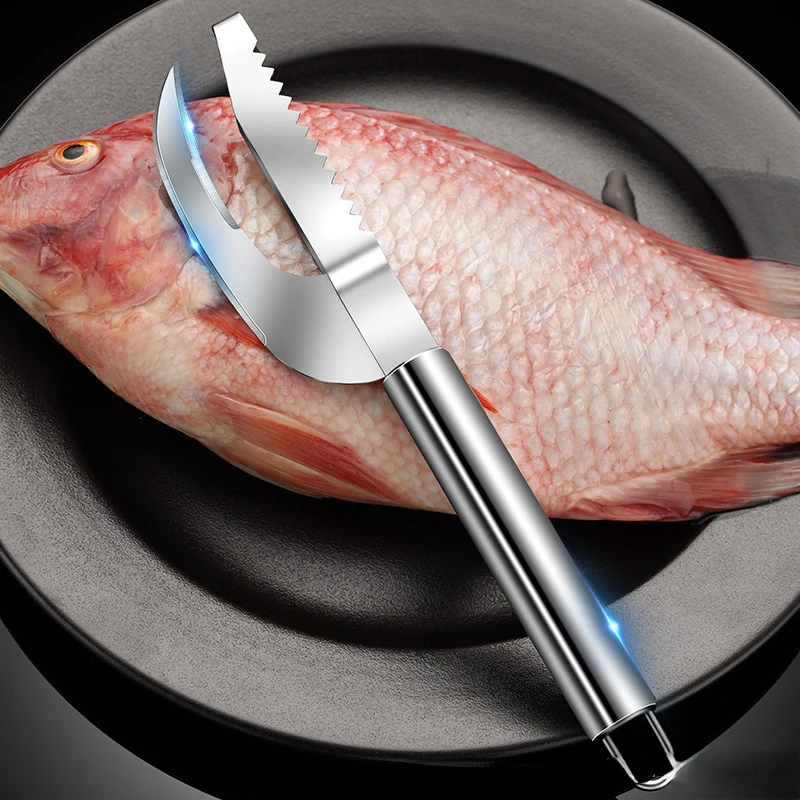 Stainless Steel 3 In 1 Fish Scale Knife Cut/Scrape/Dig Maw Knife Scale ...