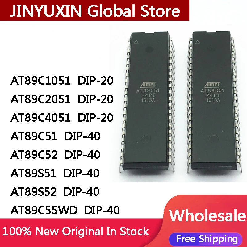 10Pcs New AT89C1051 AT89C2051 AT89C4051 DIP-20 AT89C51 AT89C52 AT89S51 AT89S52 AT89C55WD -24PI ...