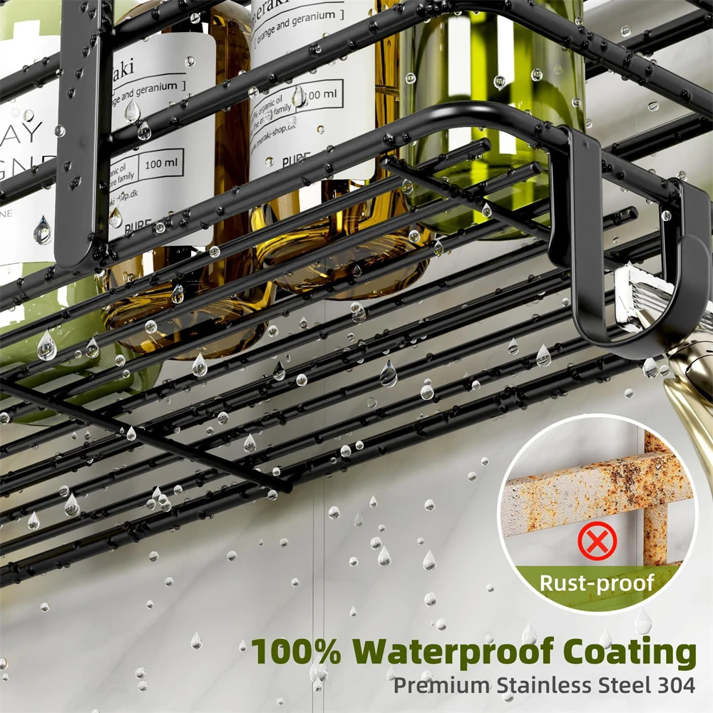 Bathroom-Wall-mounted-Toiletries-Fitting-Rack-Toilet-Punch-free-Shower ...