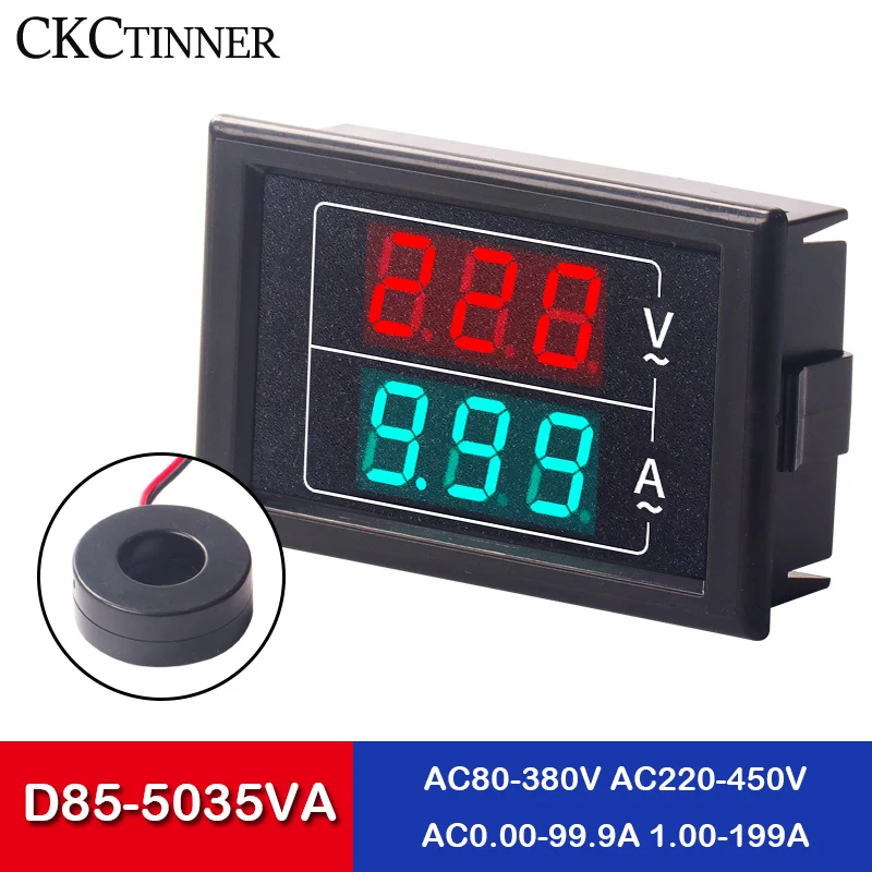 D85-5035VA Digital Voltmeter Ammeter LED Dual Digital Volt Meter Gauge ...