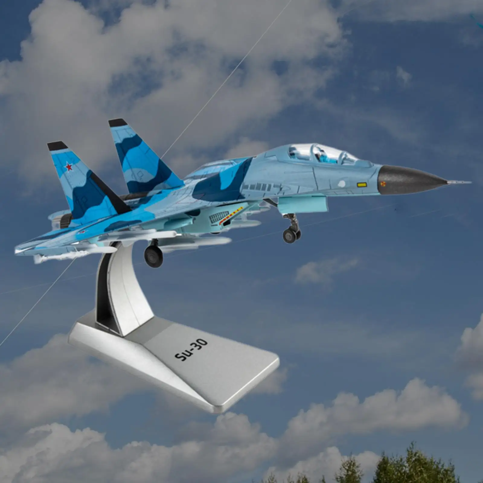 Metal 1/100 Scale Aircraft SU-30 Fighter with Dispaly Stand Model Plane ...