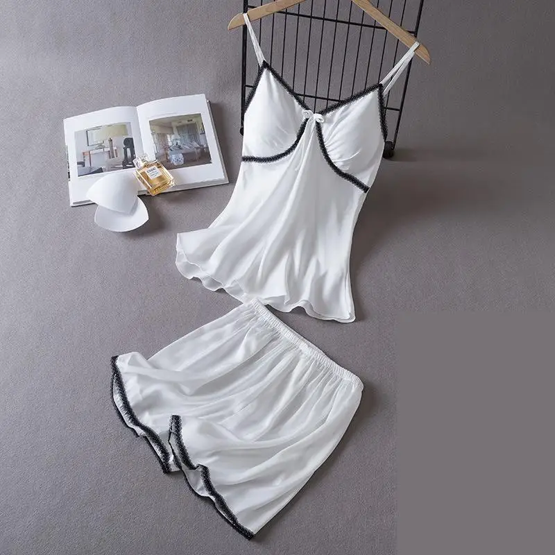 Sexy-Strap-Top-Shorts-Pajamas-Set-Summer-Lace-Pijamas-Sleep-Suit-Women ...