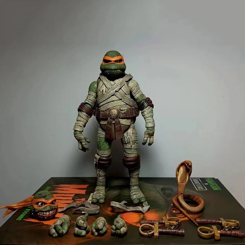 18cm Teenage Mutant Ninja Turtles Neca Globe Monster Michelangelo Mummy ...