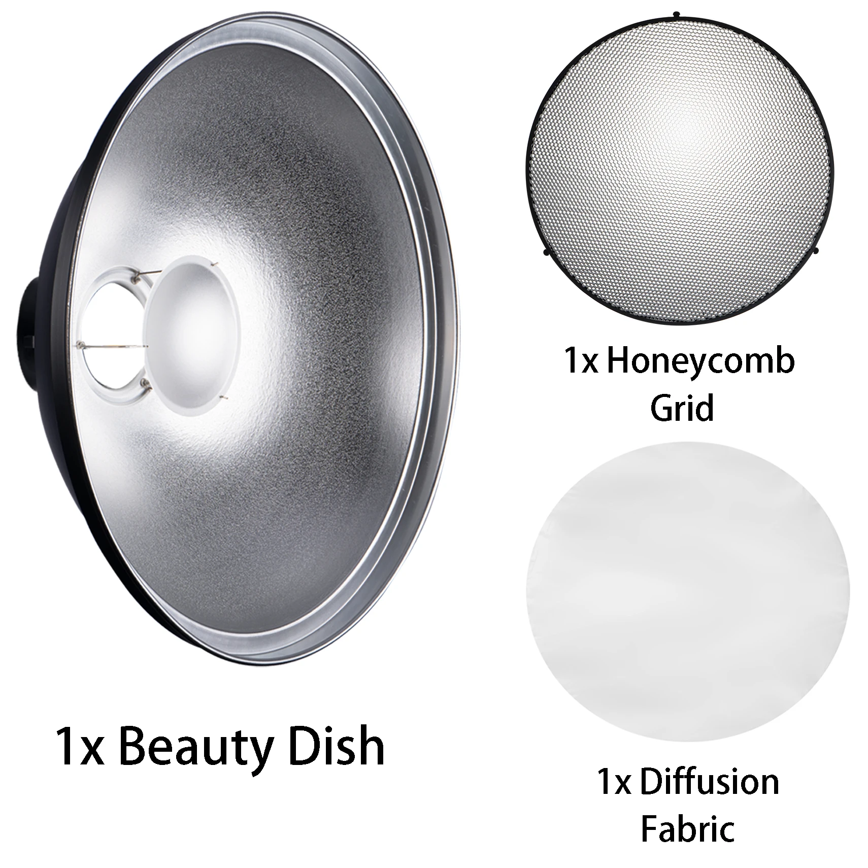 Light Diffuser 12" Beauty Dish With Honeycomb Grid & Diffuser - Bowens ...