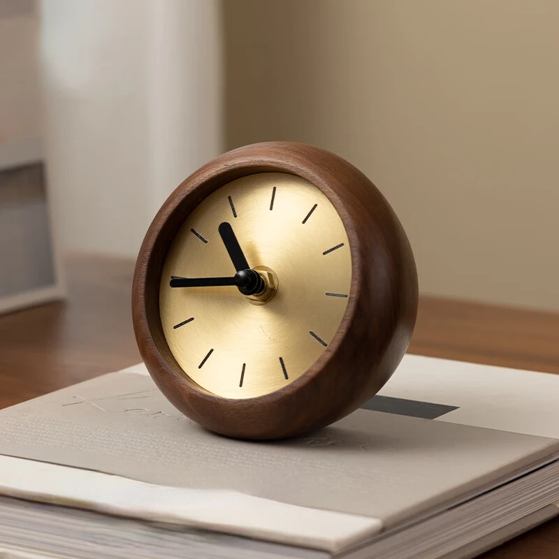 Household-Retro-Black-Walnut-Clock-High-Appearance-Horizontal-Clock ...