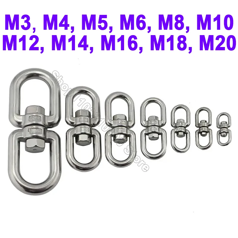 1Pc M3-M20 Double Ended Swivel Eye Hook Ring Connector For Hanging ...