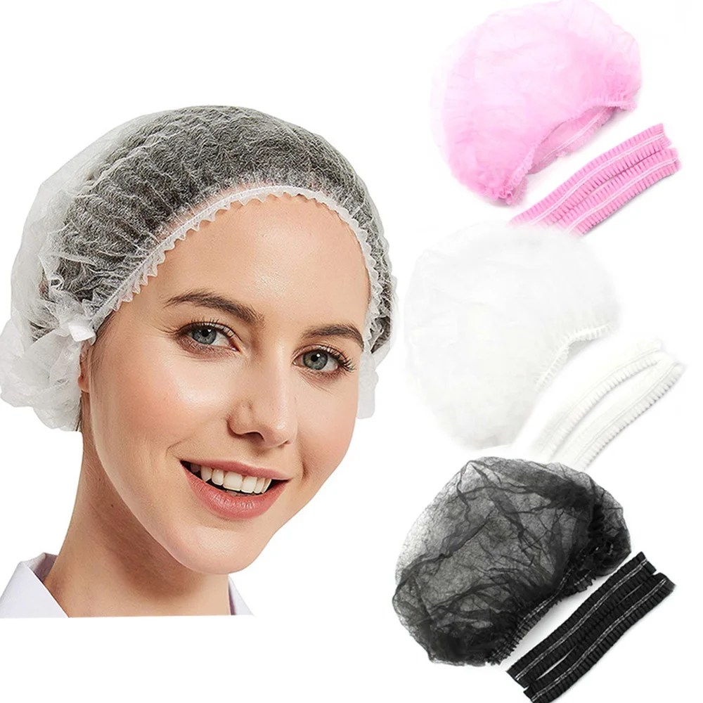 100pcs-Disposable-Nonwoven-Bouffant-Caps-Hair-Net-for-Eyelash-Extension ...