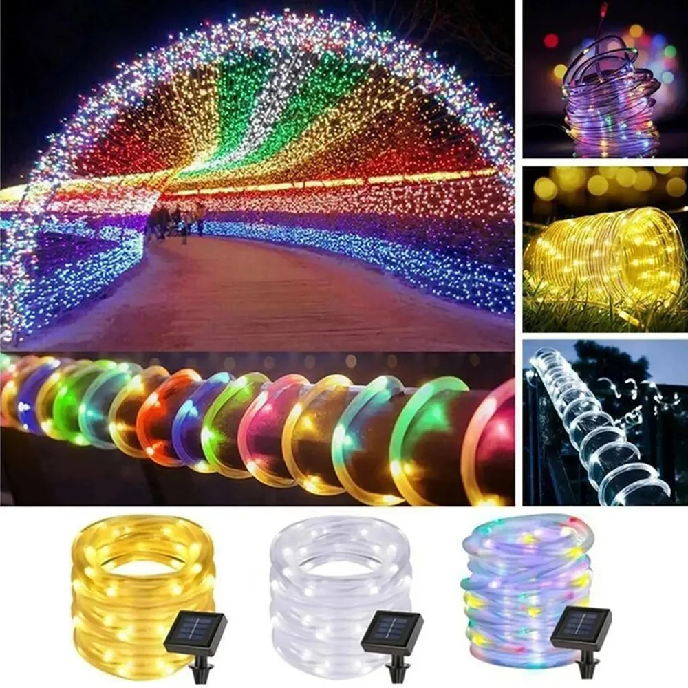 Solar-Rope-String-Light-100L-8-Modes-Waterproof-Outdoor-LED-Wire-Lights ...