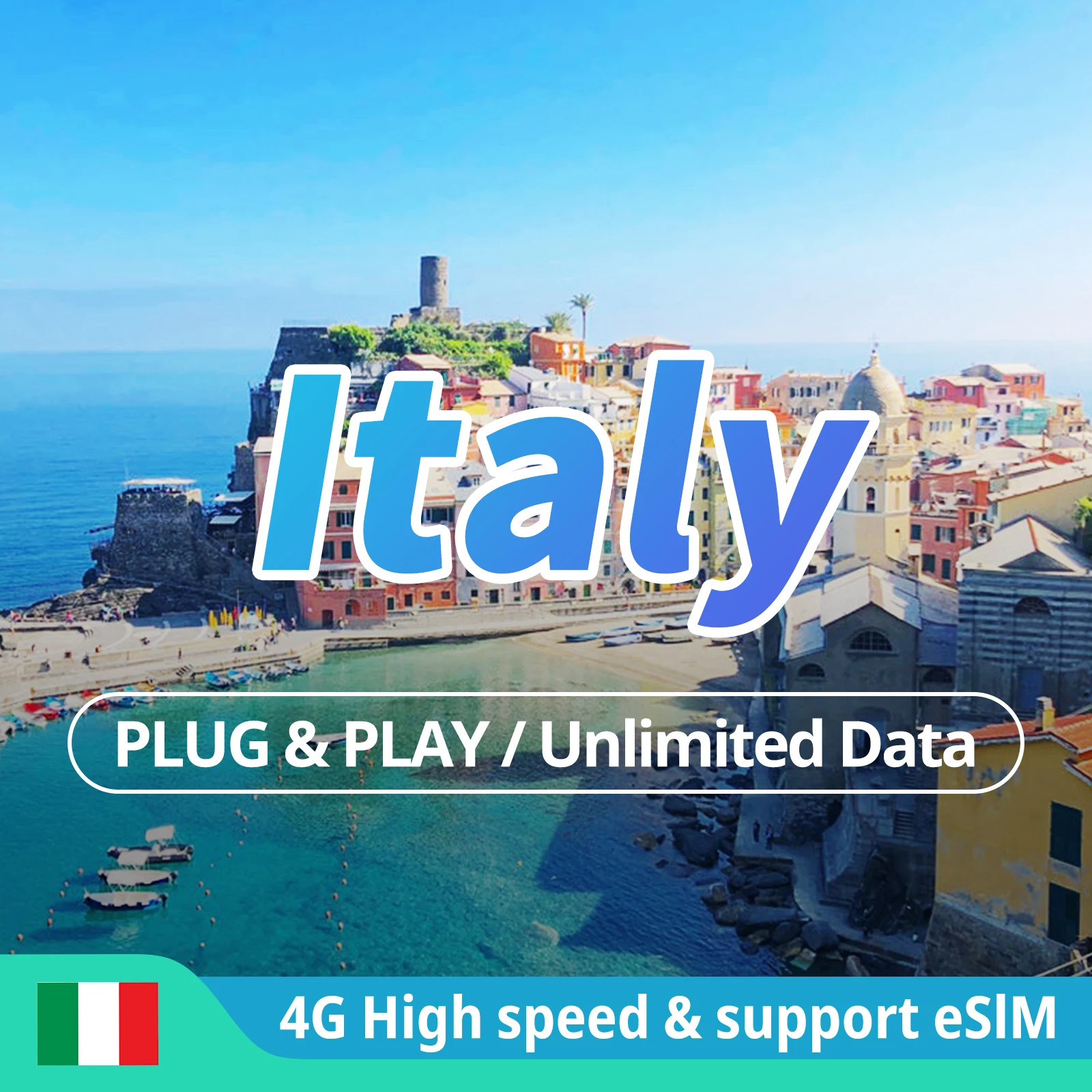 Italy sim card unlimited internet 4G LTE data card Europe Milan Rome ...