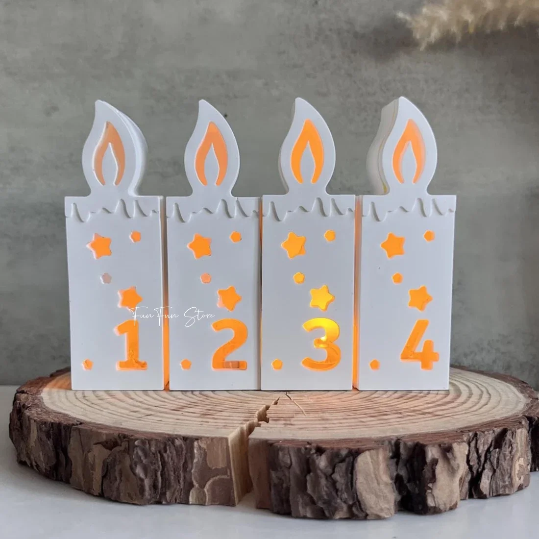 2Pcs-1234-Candle-Atmosphere-Lamp-Silicone-Mold-Christmas-Advent-Star ...
