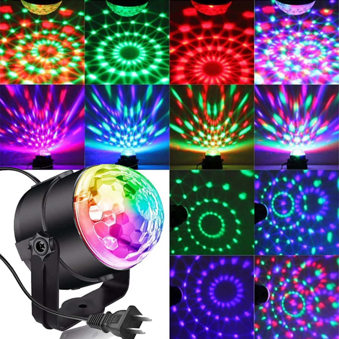 Luz De Discoteca Led Luzes Do Palco Colorido Som Ativado Laser Lâmpada ...