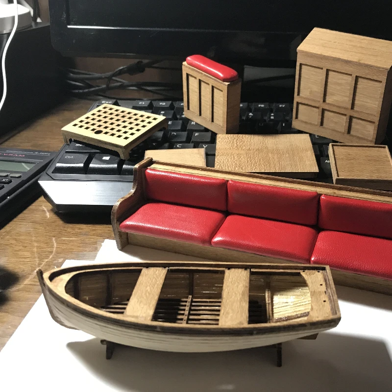 1-24-Wooden-Boat-138mm-208mm-Canoe-Life-Raft-DIY-Handmade-Kit-Boat-Type ...