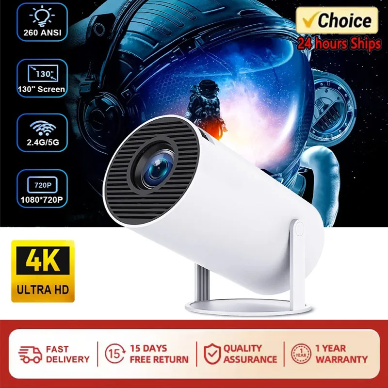 New Projector 4K Android 11 HY300 Mini Wifi6 290ANSI Allwinner H713 BT5 ...