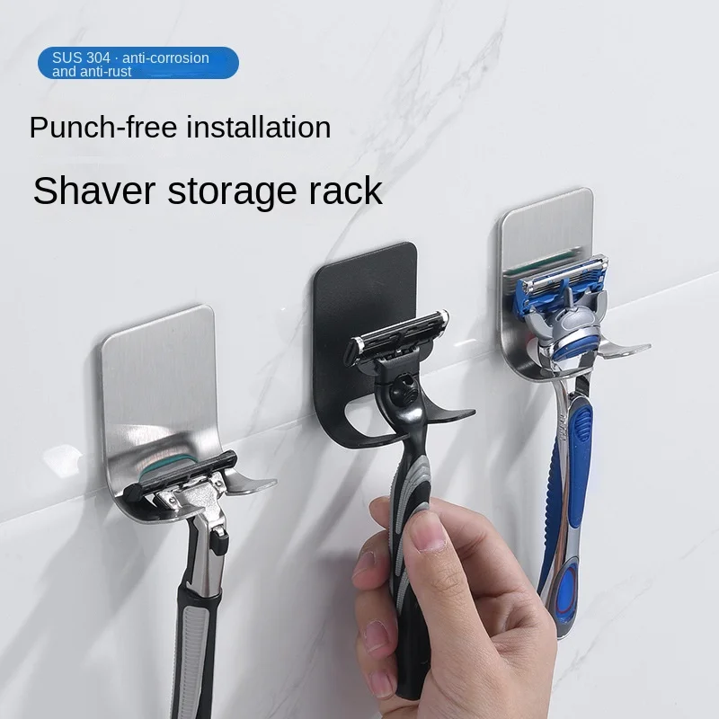 2PCS-Punch-Free-Shaving-Razor-Holder-Men-Shaving-Shaver-Storage-Hook ...