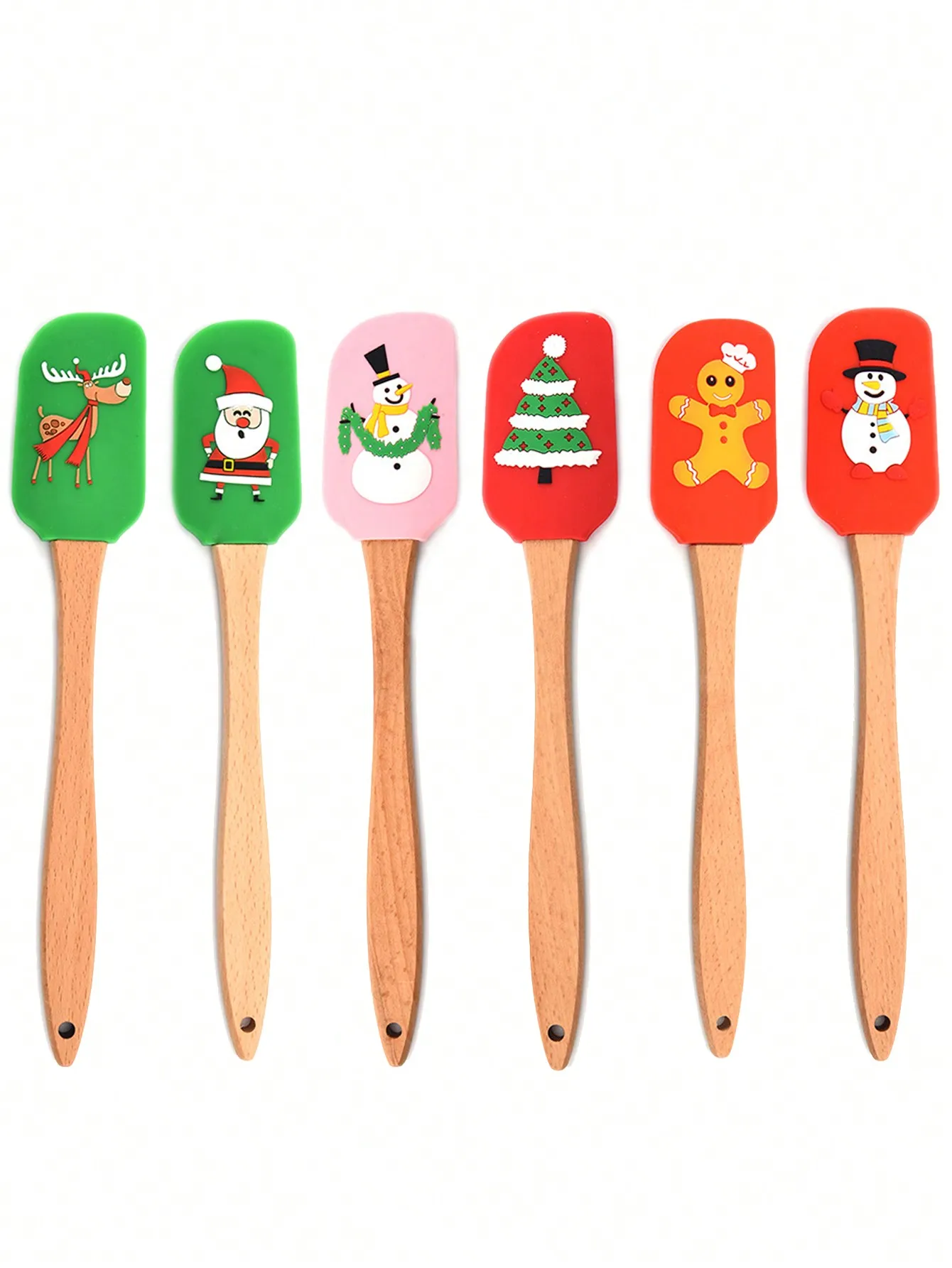 Leeseph-6pcs-Christmas-Silicone-Spatula-Set-Santa-Claus-Pattern-Spatula ...