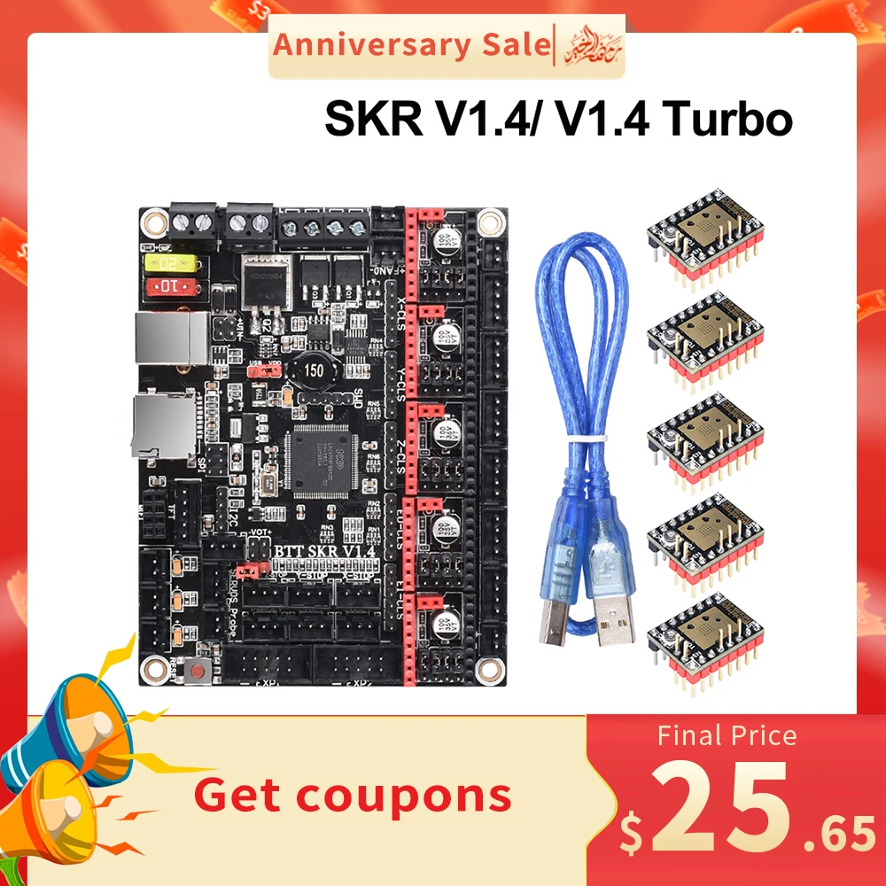 BIGTREETECH placa base SKR V1.4 Turbo BTT SKR 1,4, piezas de impresora ...