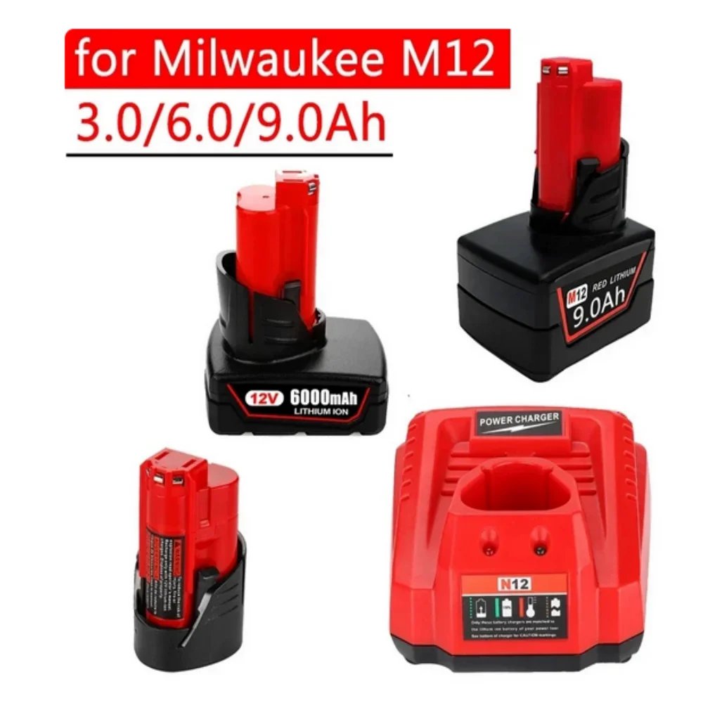 For-Milwaukee-M12-Battery-3-5Ah-9-0Ah-12V-Rechargeable-Battery-For ...