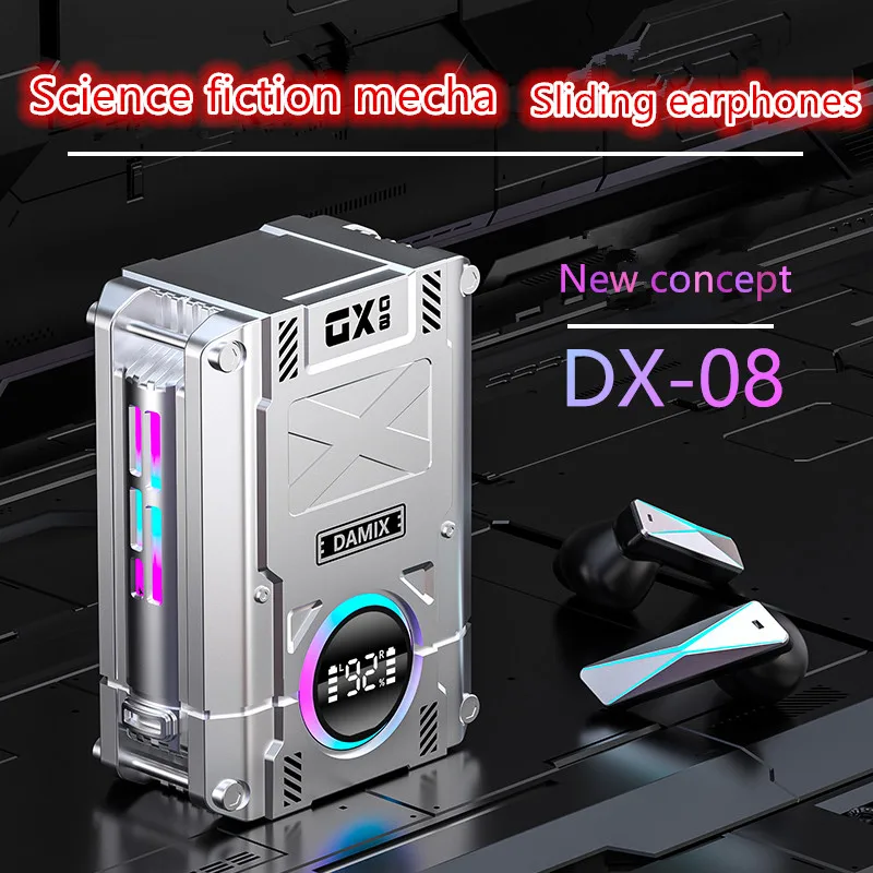 New-DX-08-Wireless-Bluetooth-5-3-Earphones-New-Punk-Mechanical-Style ...