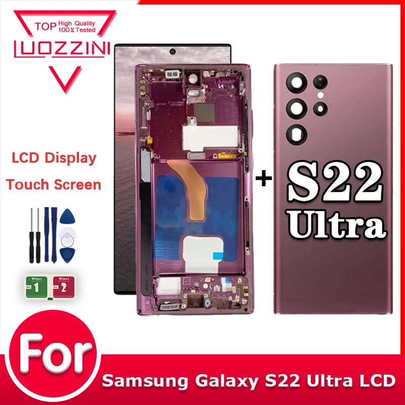 OLED For Samsung S22 Ultra LCD Display Touch Screen Digitizer S22 Ultra ...