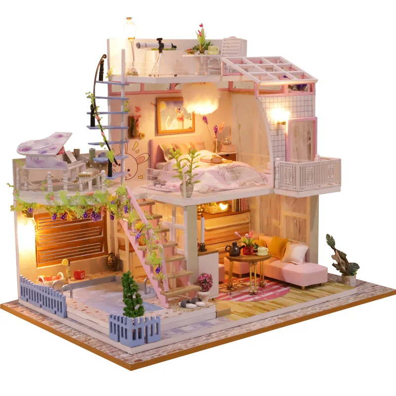 DIY-Wooden-Mini-Doll-House-3D-Puzzle-Small-House-Kit-Assembly-Model ...
