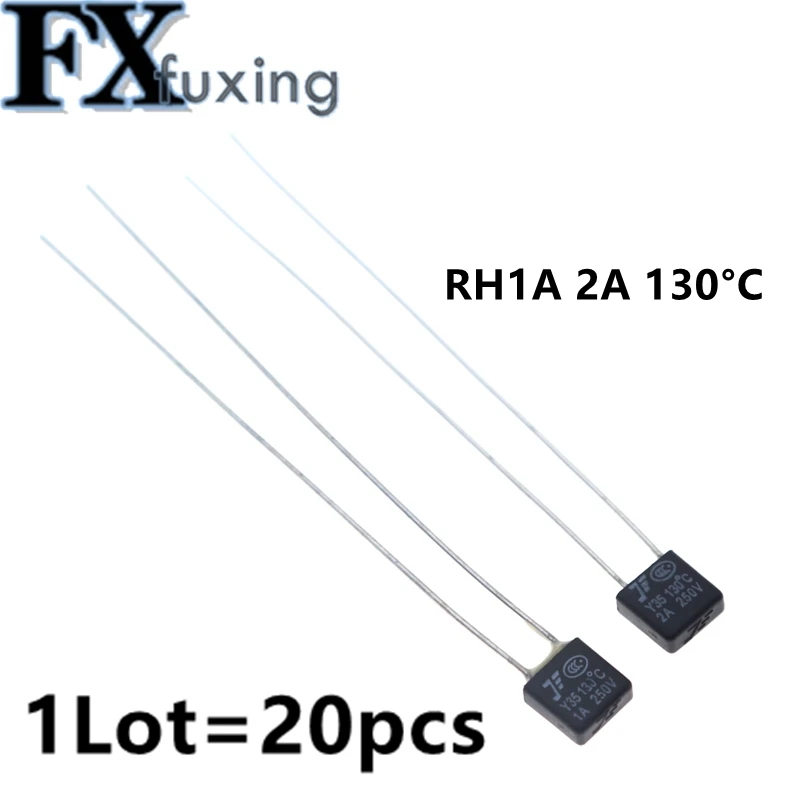 20pcs New RH 130 Degree Thermal Fuse 1A2A 250V TF130 Protective Device ...