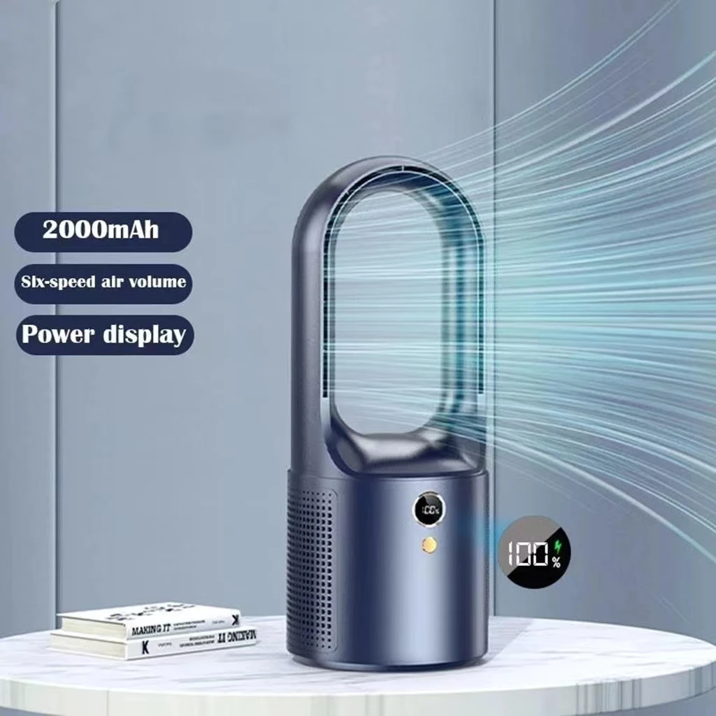 New-Bladeless-Fan-LED-Display-Desktop-Fanless-Blade-Cooler-Cooling-Fan ...