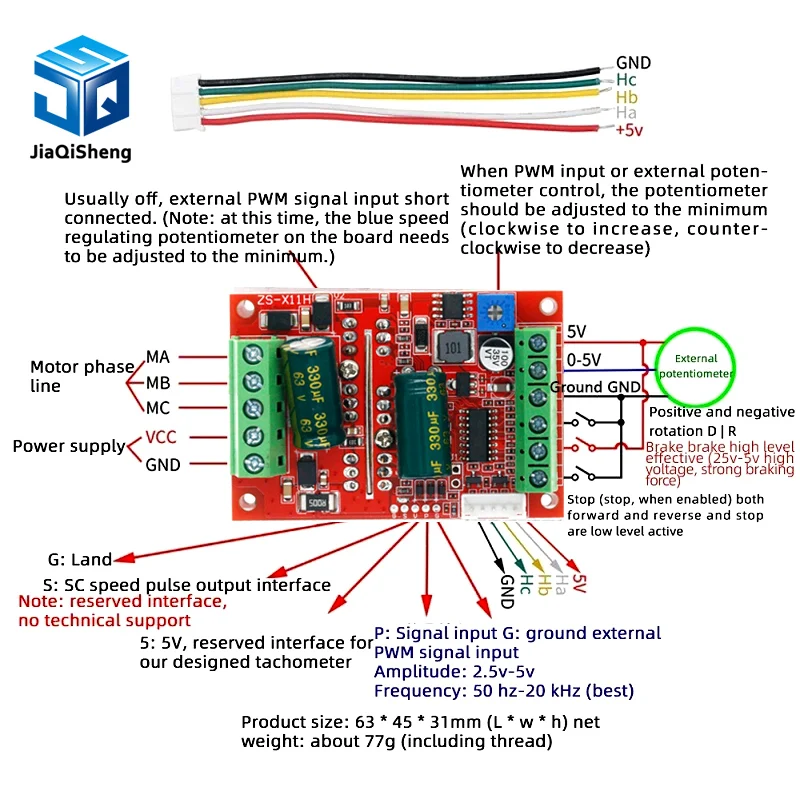 DC-6-60V-400W-BLDC-Three-Phase-DC-Brushless-Motor-Controller-PWM-Hall ...