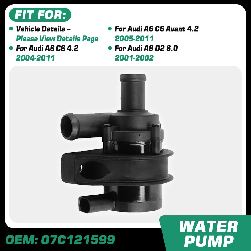 07C121599 WaterPump For Audi A6 C6 Avant 2004 2005 2006 2007 2008 2009 ...